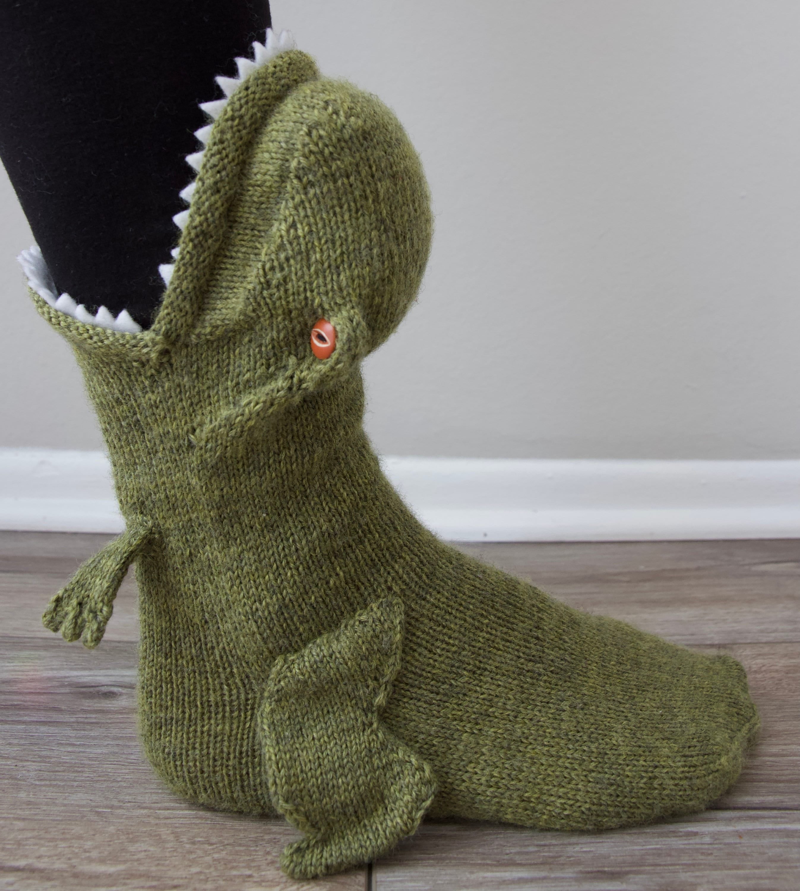 Dino-Chomp Christmas Knitted Socks – Funny Pockets