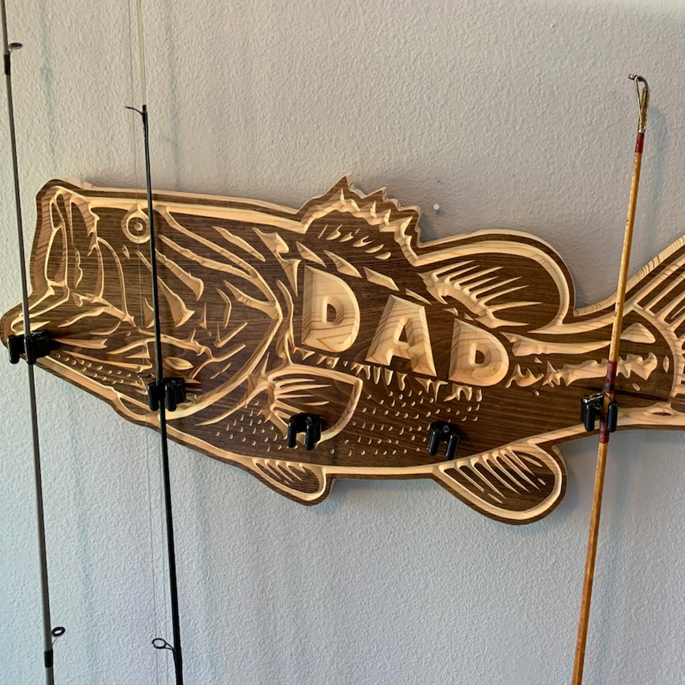 Solid wood Redfish fishing rod holder – Funny Pockets